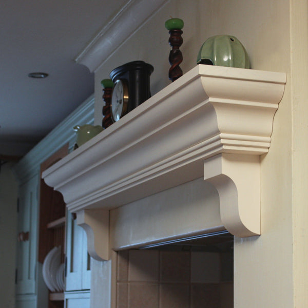 Victorian Style Solid Wood Mantel Piece, Floating Shelf with Corbels ...